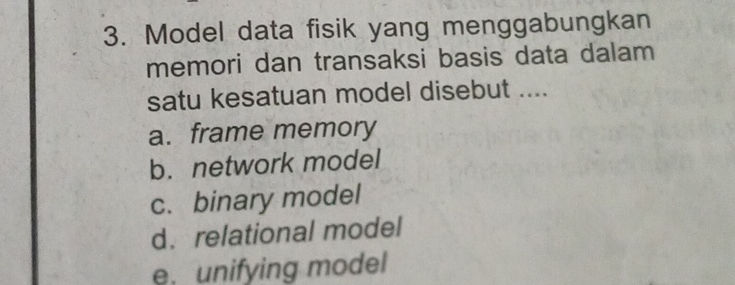 3. Model data fisik yang menggabungkan | StudyX