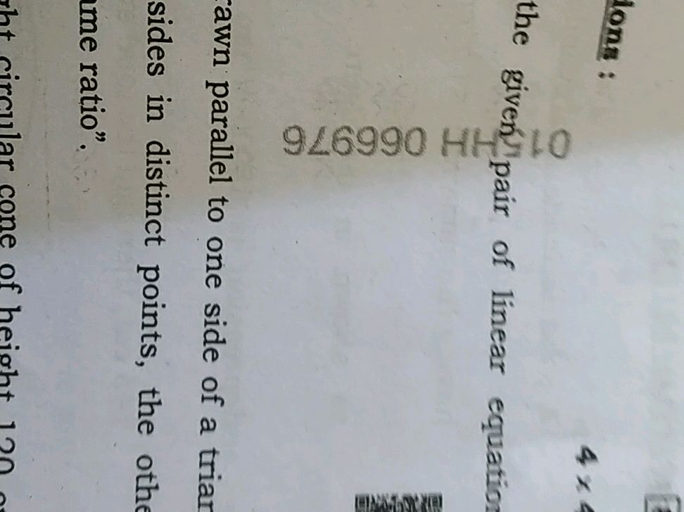 the given pair of linear equation drawn | StudyX