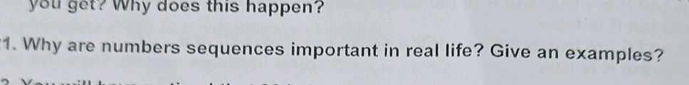 1. Why are numbers sequences important in | StudyX