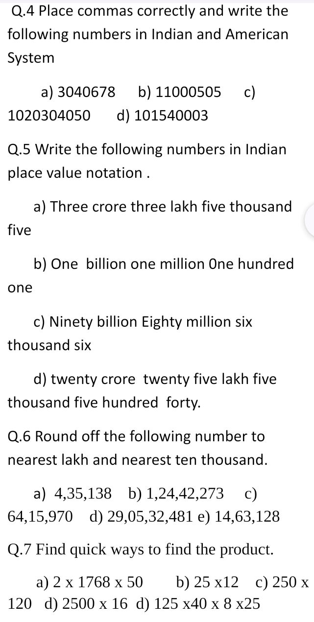 Q.4 Place commas correctly and write the | StudyX