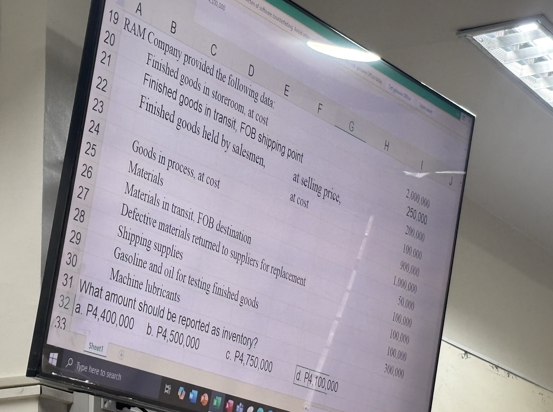 RAM Company provided the following data: | StudyX