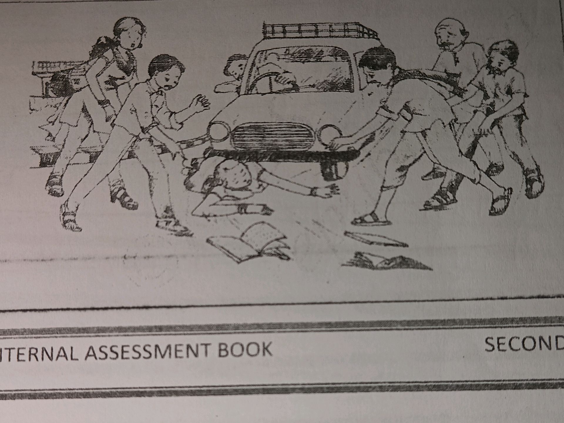 The image depicts a car accident scene with | StudyX