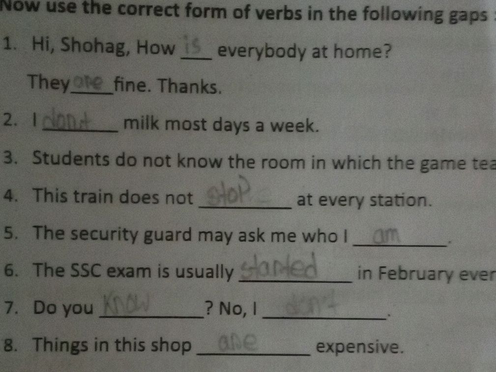 Now use the correct form of verbs in the | StudyX