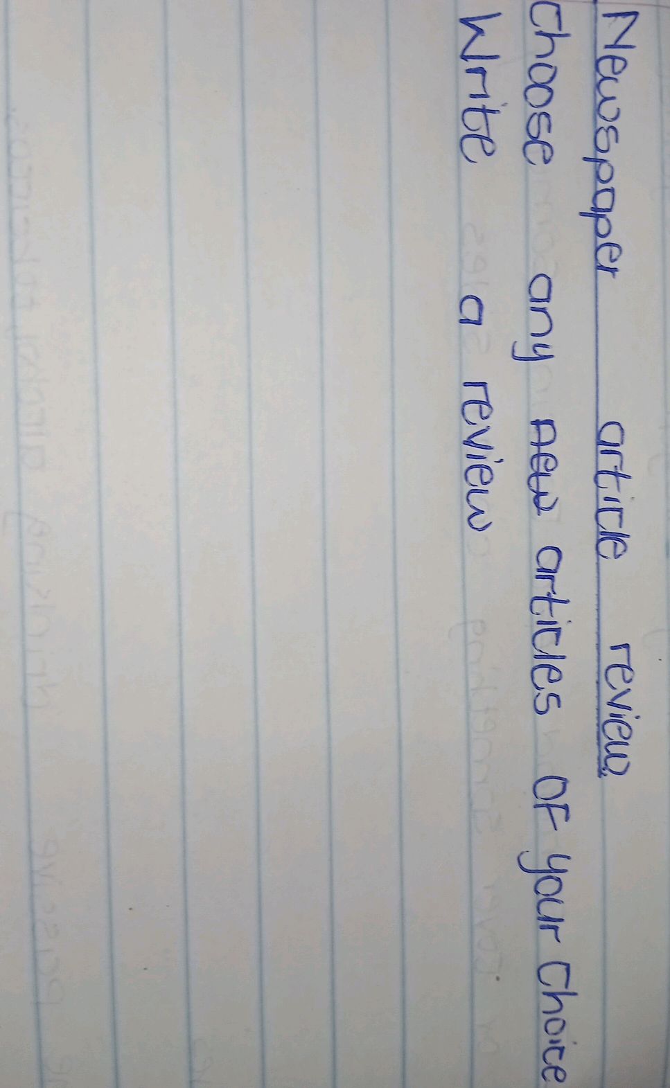 Newspaper article review. Choose any new | StudyX