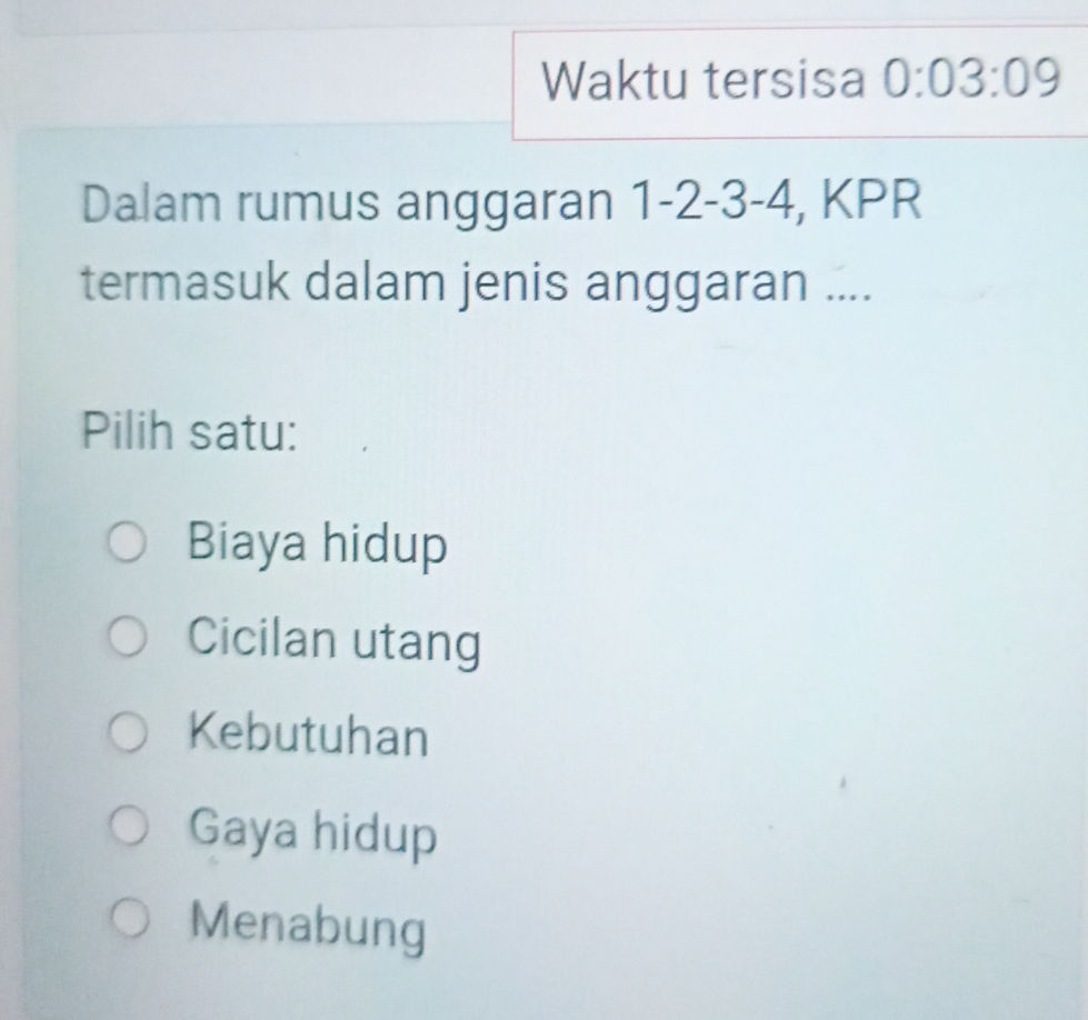 Dalam rumus anggaran 1-2-3-4, KPR termasuk | StudyX