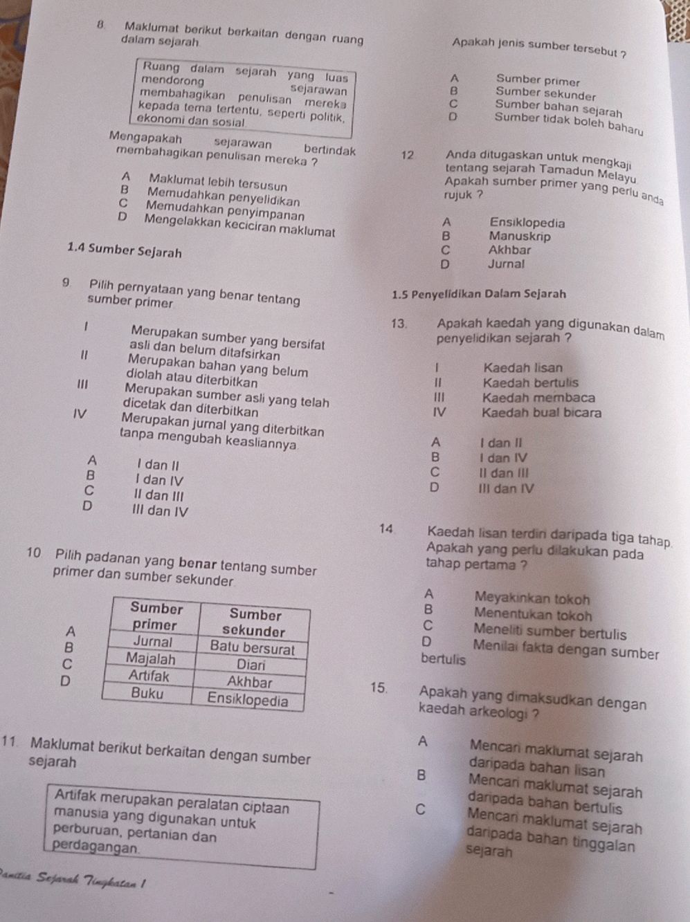 8. Maklumat berikut berkaitan dengan ruang | StudyX
