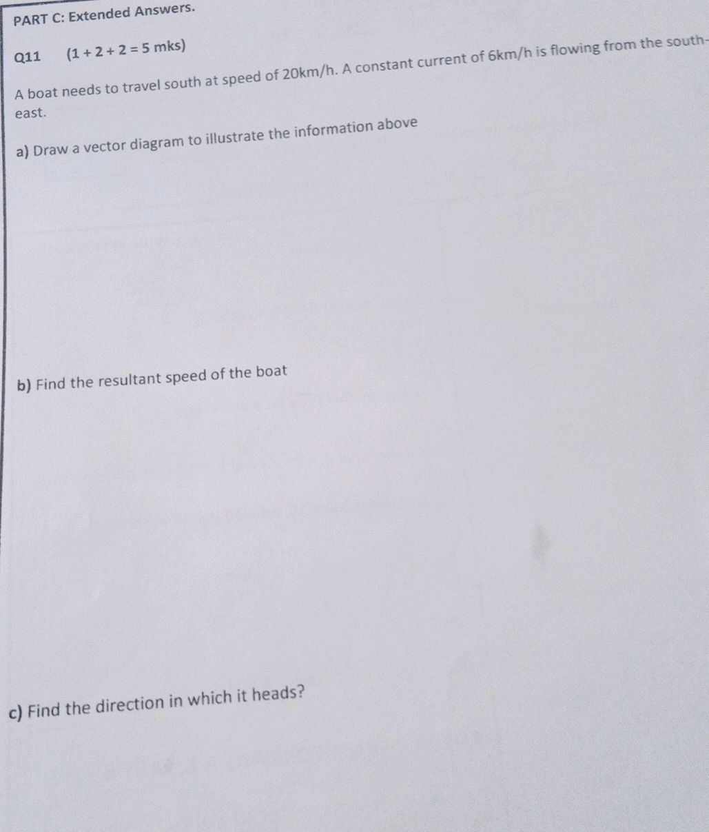 PART C: Extended Answers. Q11 (1+2+2=5 mks) | StudyX