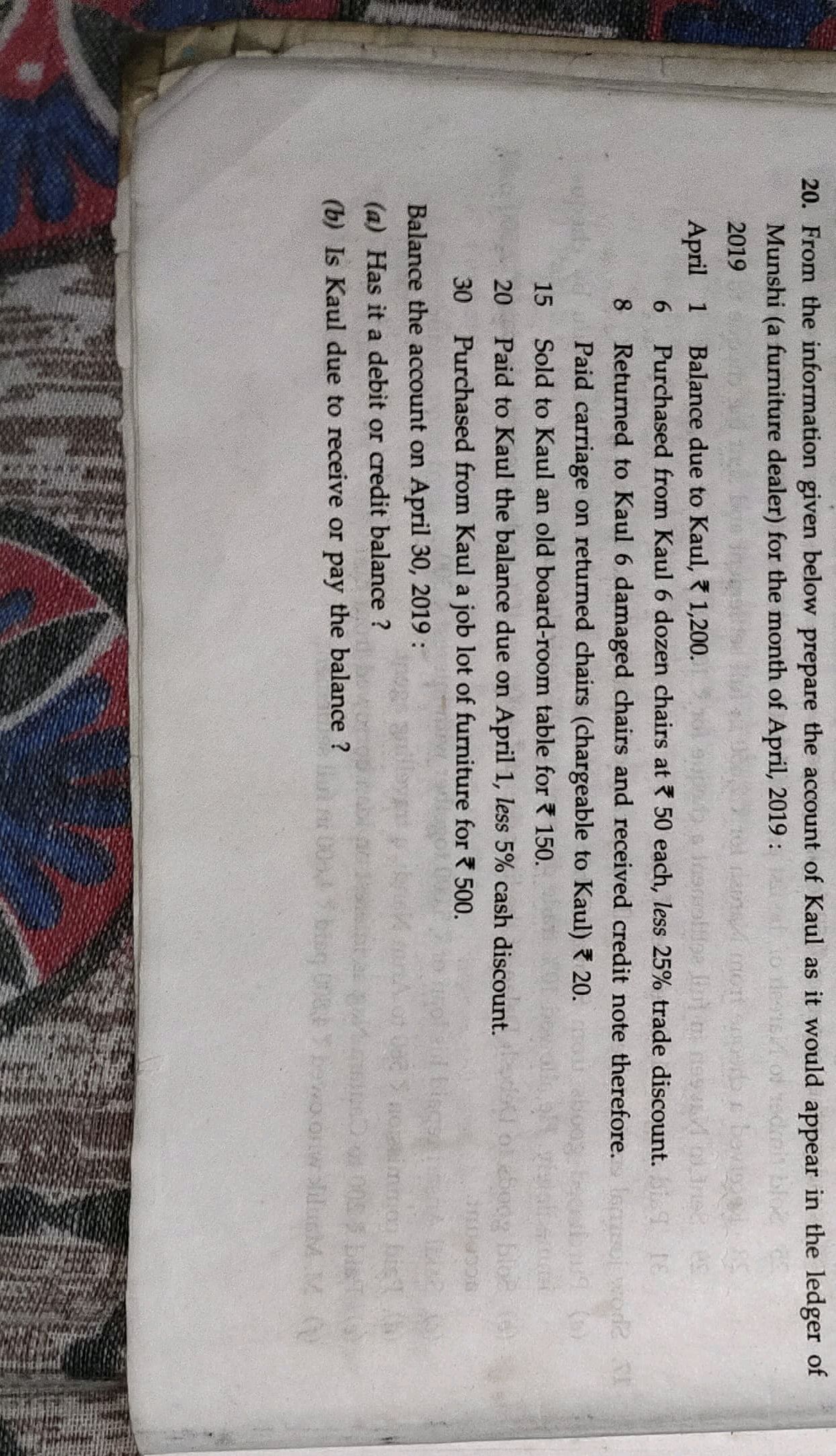 20. From the information given below prepare | StudyX