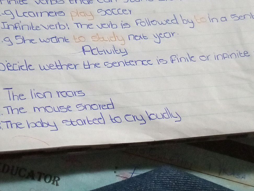 Decide whether the sentence is finite or | StudyX