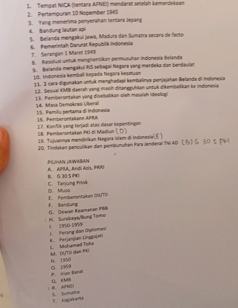 1. Tempat NICA (tentara AFNEI) mendarat | StudyX