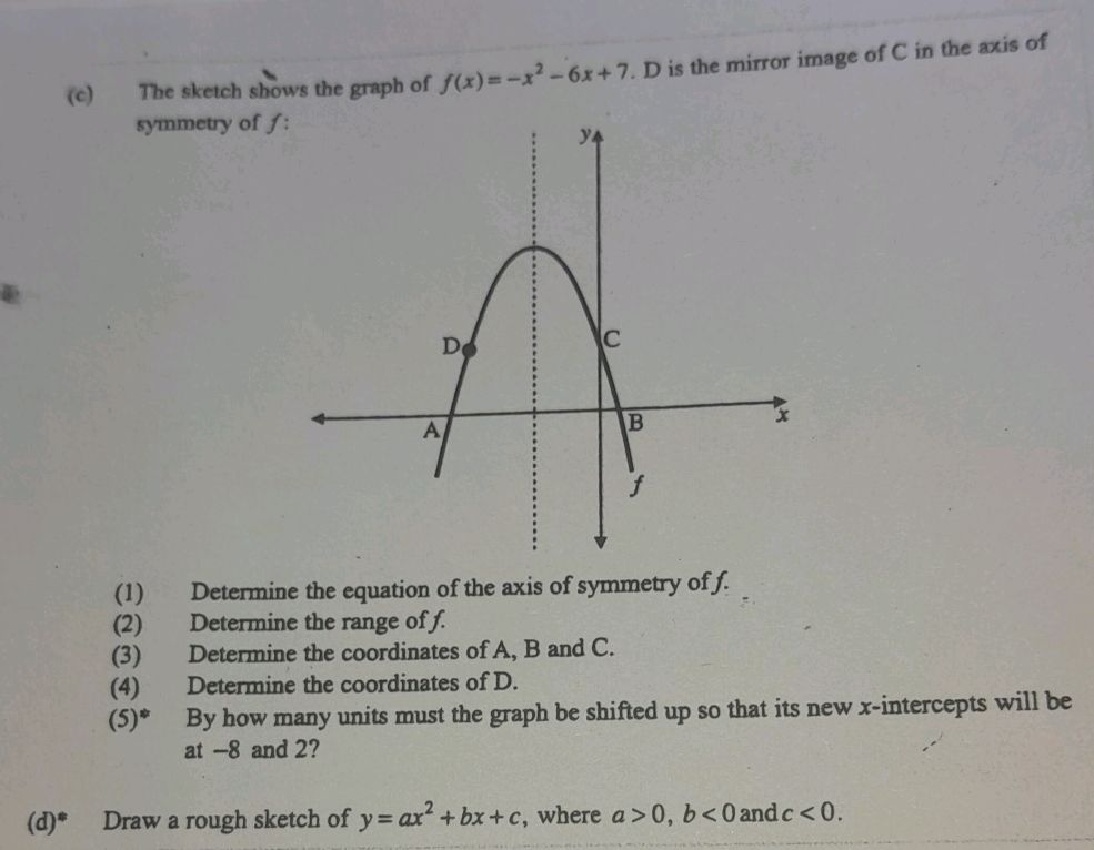 (c) The sketch shows the graph of $f(x) = | StudyX