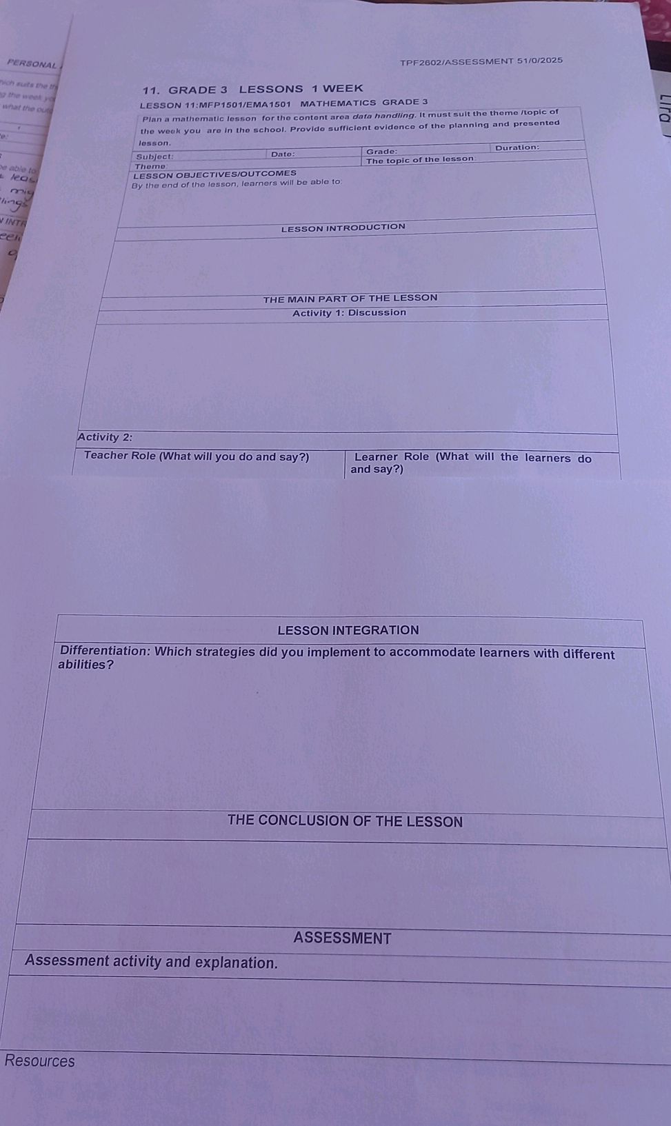 11. GRADE 3 LESSONS 1 WEEK LESSON | StudyX