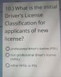 10.) What is the initial Driver's License