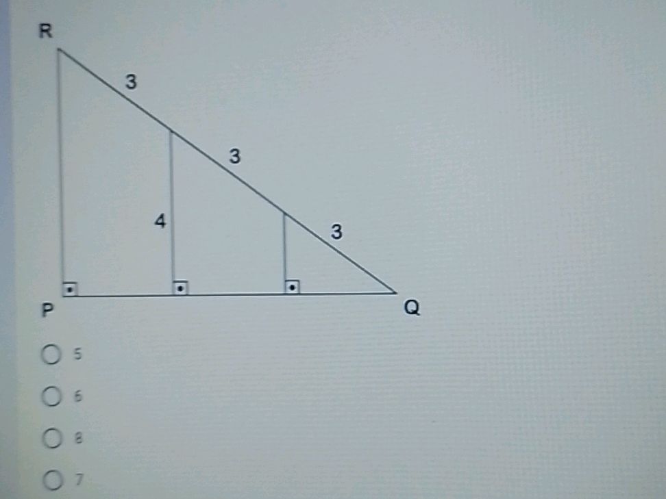 The image shows a right triangle with some | StudyX
