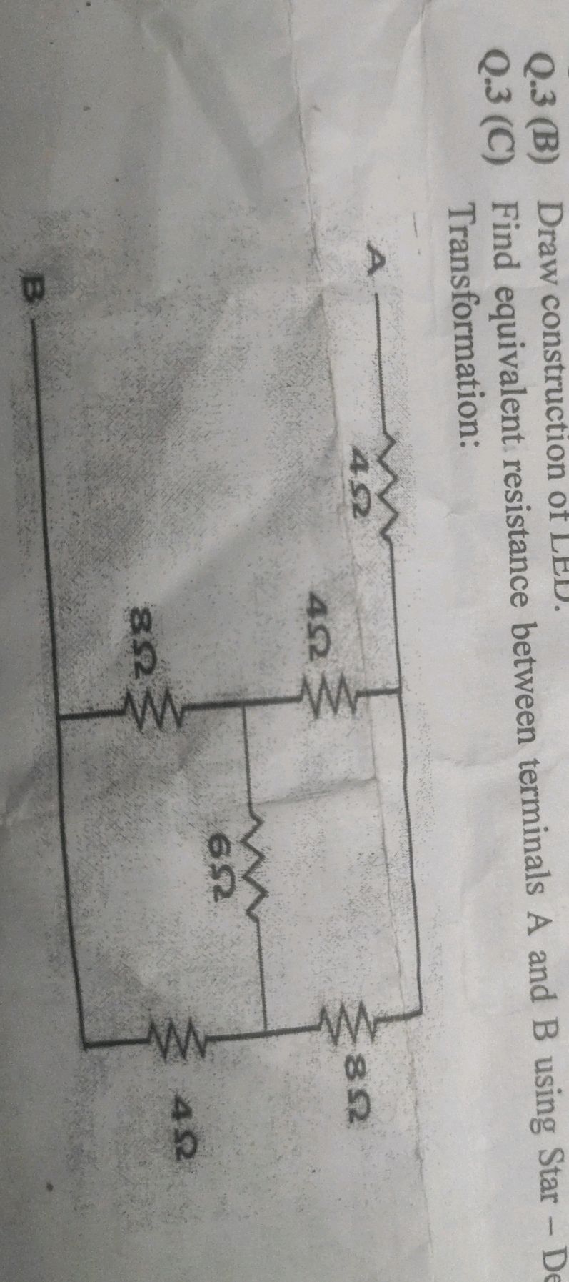 Q.3 (C) Find equivalent resistance between | StudyX