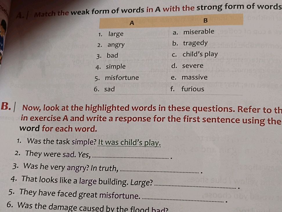 Match the weak form of words in A with the | StudyX