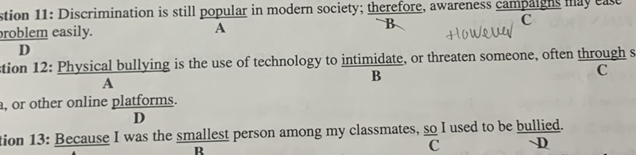 Question 11: Discrimination is still popular | StudyX