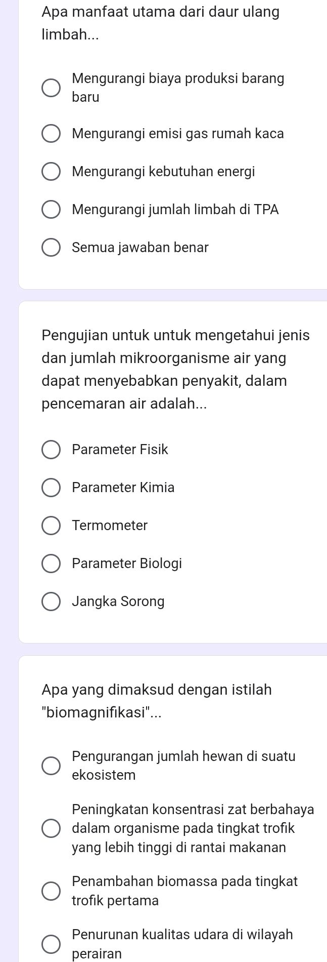 Apa manfaat utama dari daur ulang limbah... | StudyX