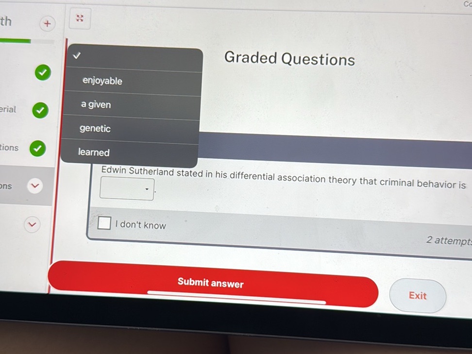 Edwin Sutherland stated in his differential | StudyX