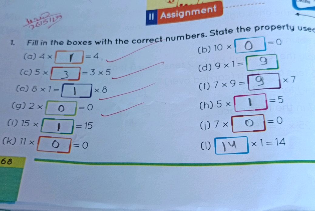 1. Fill in the boxes with the correct | StudyX