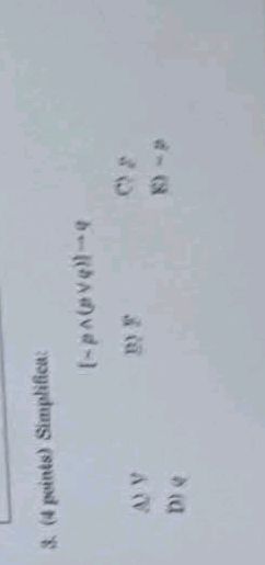 3. (4 points) Simplifica: $ p (p q) | StudyX