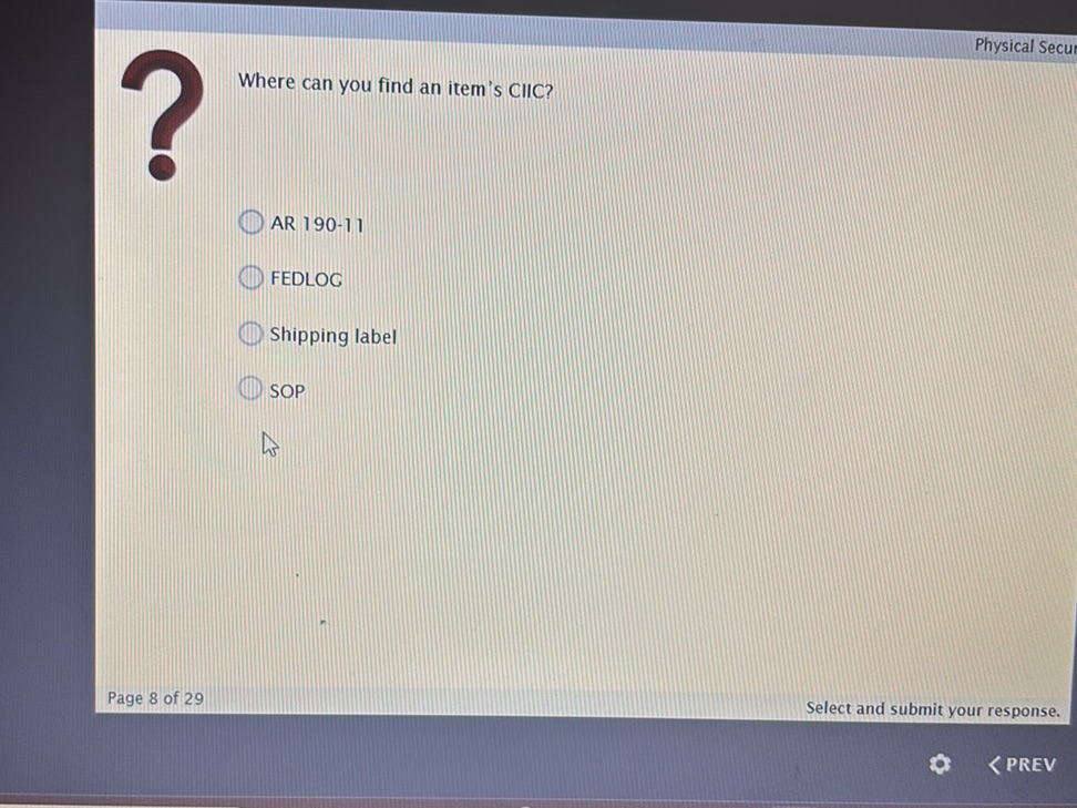 Where can you find an item's CIIC? AR | StudyX