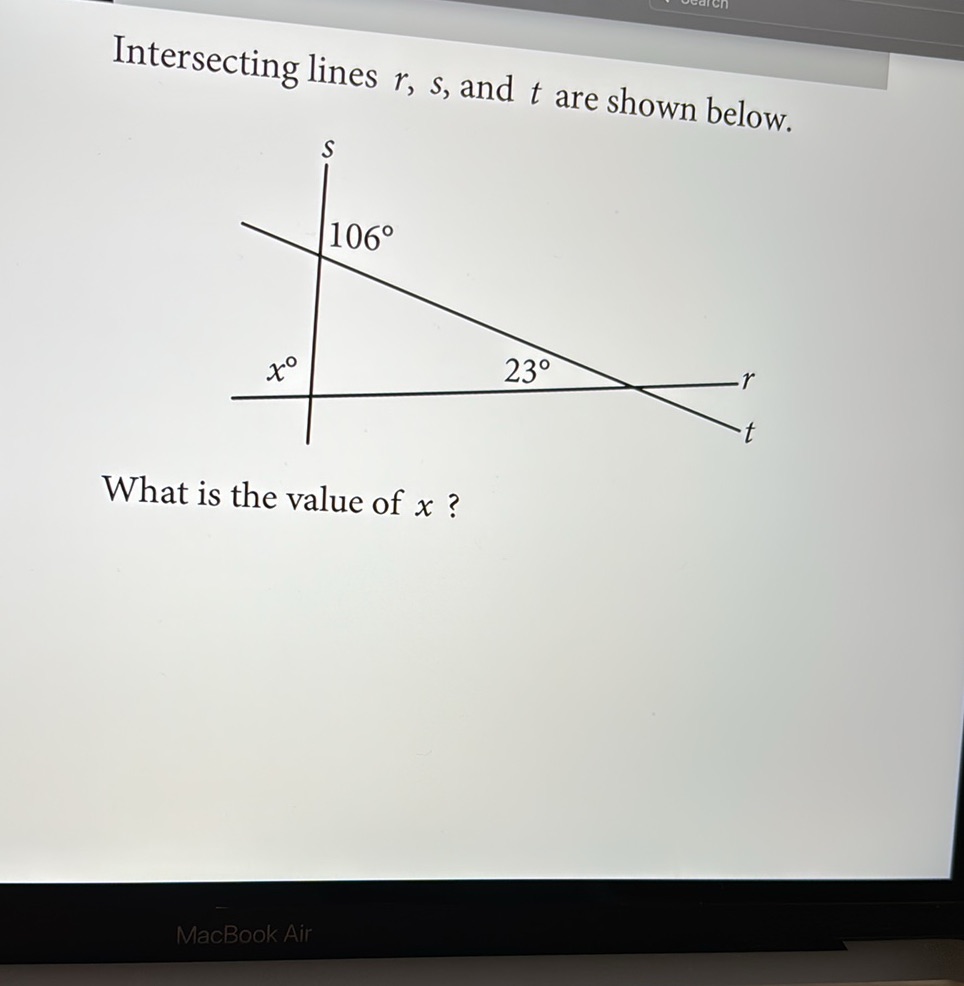 Intersecting lines $r$, $s$, and $t$ are | StudyX