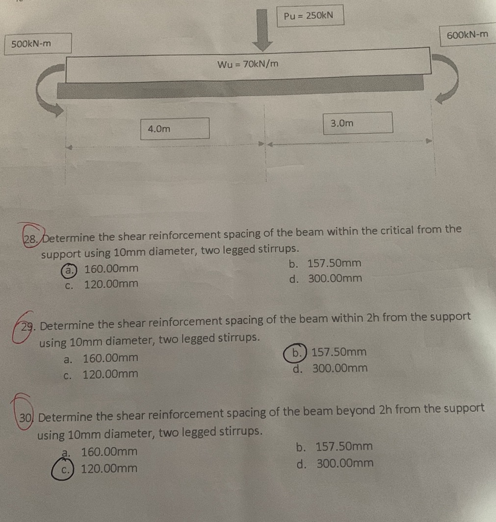 28. Determine the shear reinforcement | StudyX