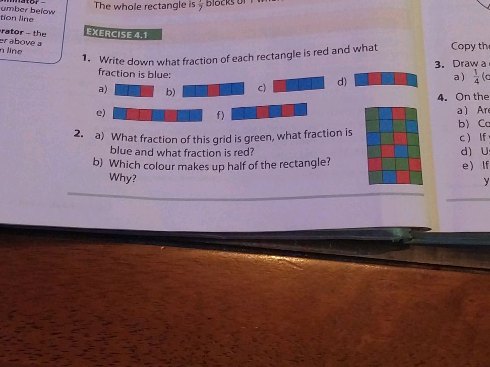 1. Write down what fraction of each | StudyX