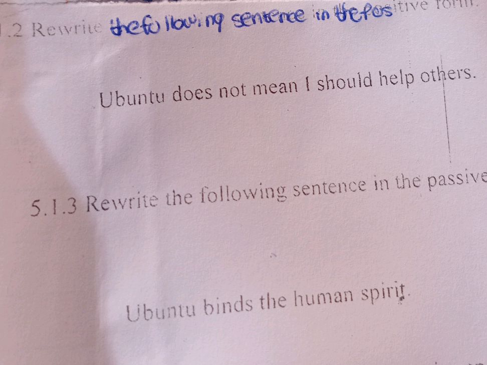 1.2 Rewrite the following sentence in the | StudyX