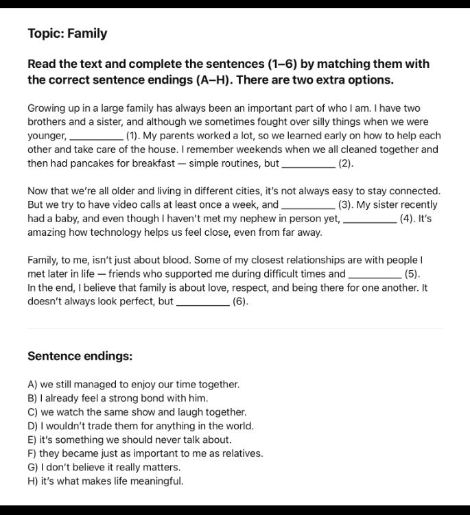 Read the text and complete the sentences | StudyX