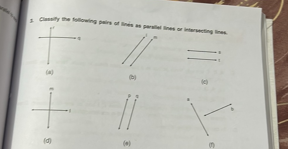 1. Classify the following pairs of lines as | StudyX