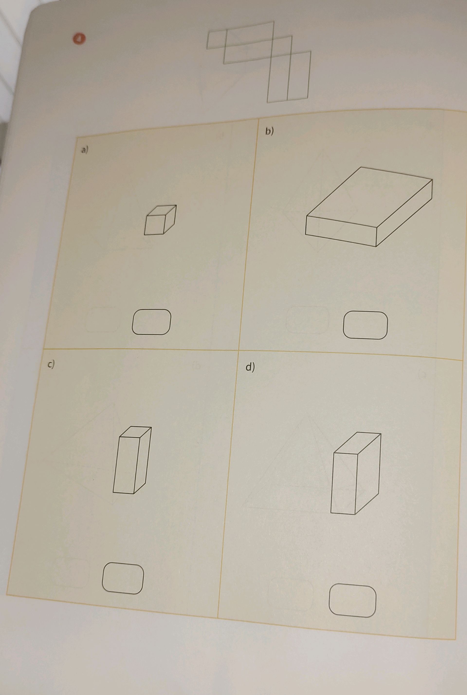 Match the 3D shape with the correct net. a) | StudyX