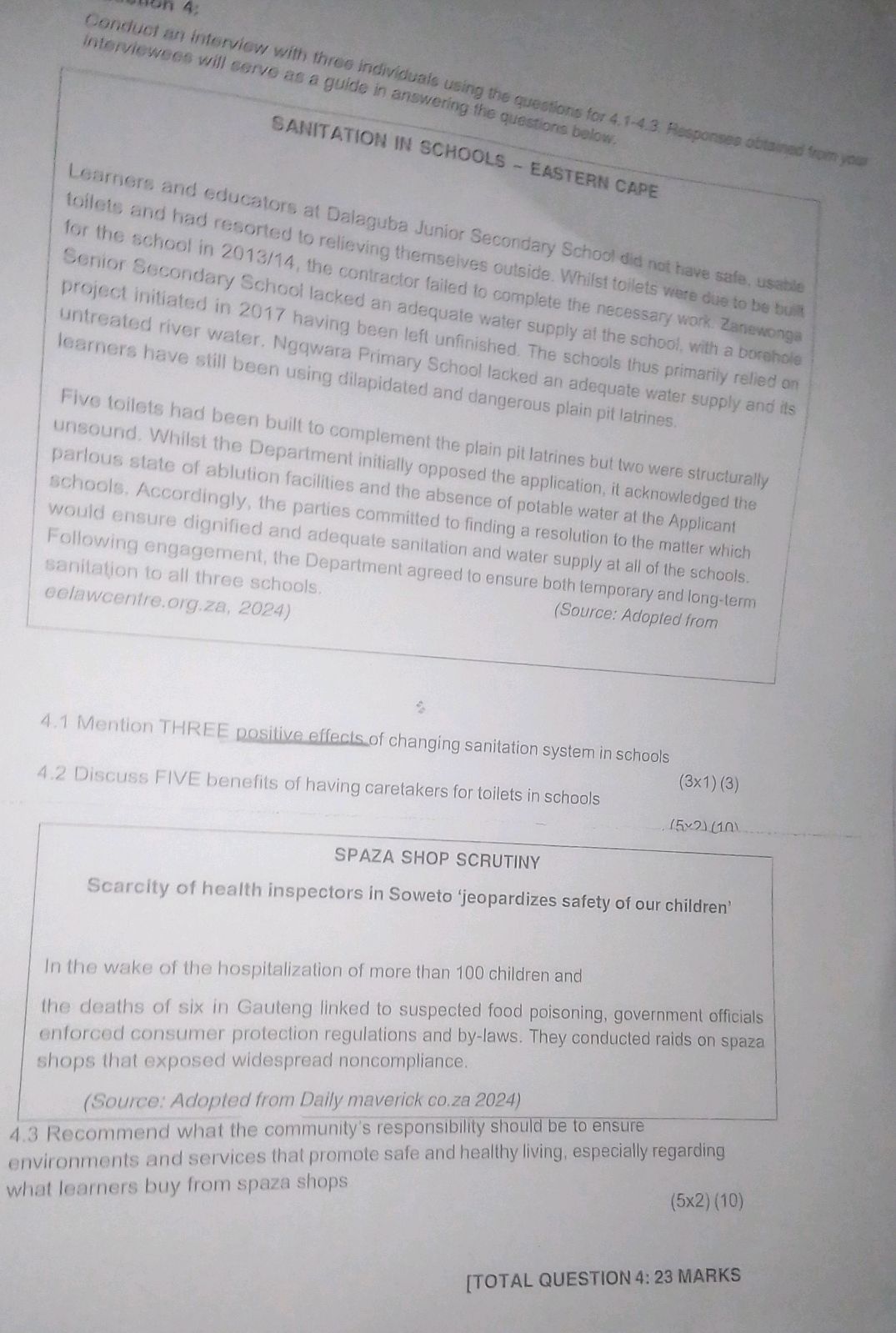 4: Conduct an interview with three | StudyX