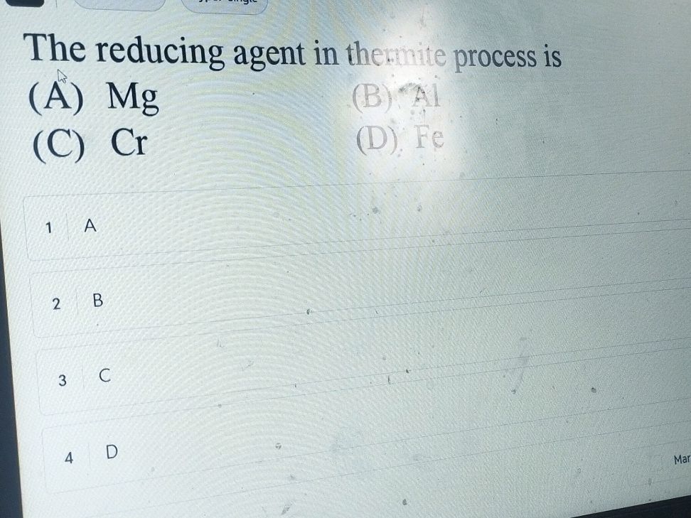 The reducing agent in thermite process is