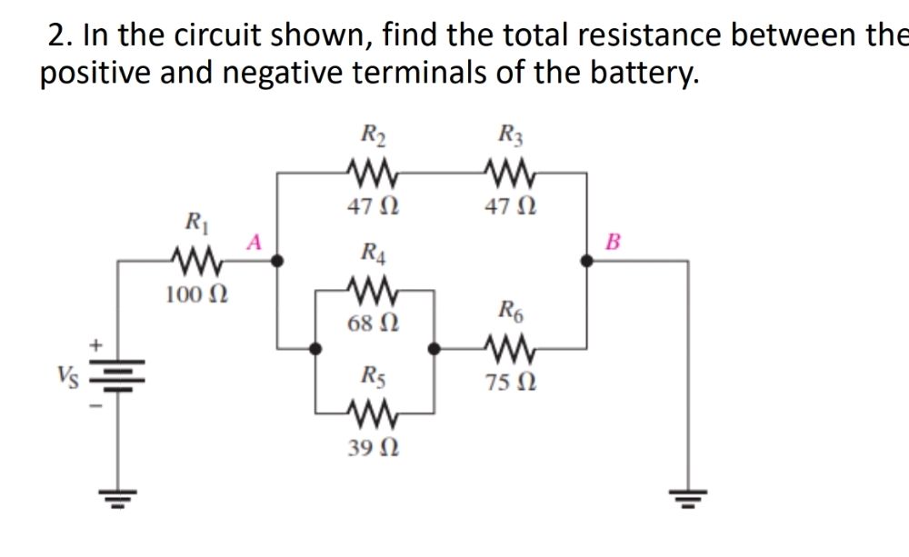 2. In the circuit shown, find the total | StudyX