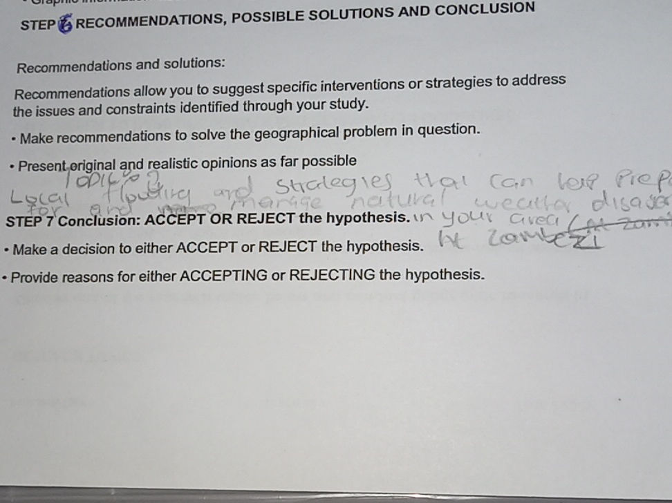 STEP 6 RECOMMENDATIONS, POSSIBLE SOLUTIONS | StudyX