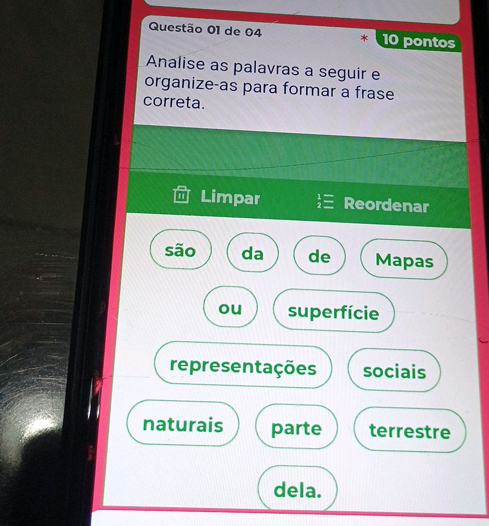 Questão 01 de 04 Analise as palavras a | StudyX