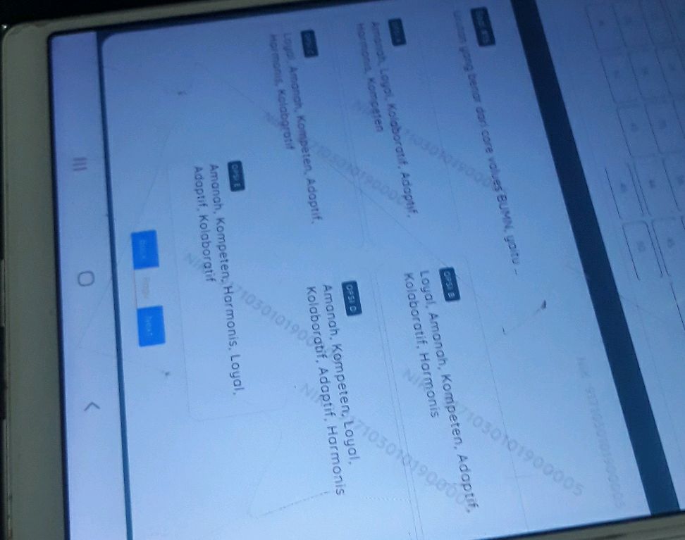 Urutan yang benar dari core values BUMN, | StudyX