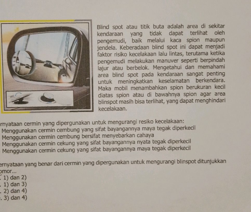 Blind spot atau titik buta adalah area di | StudyX