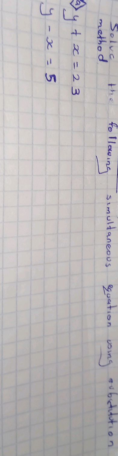 Solve the following simultaneous equation | StudyX