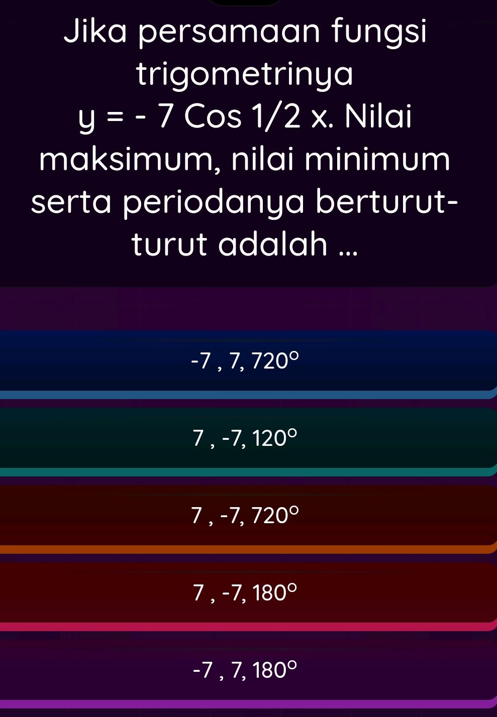 Jika persamaan fungsi trigonometrinya $y = | StudyX