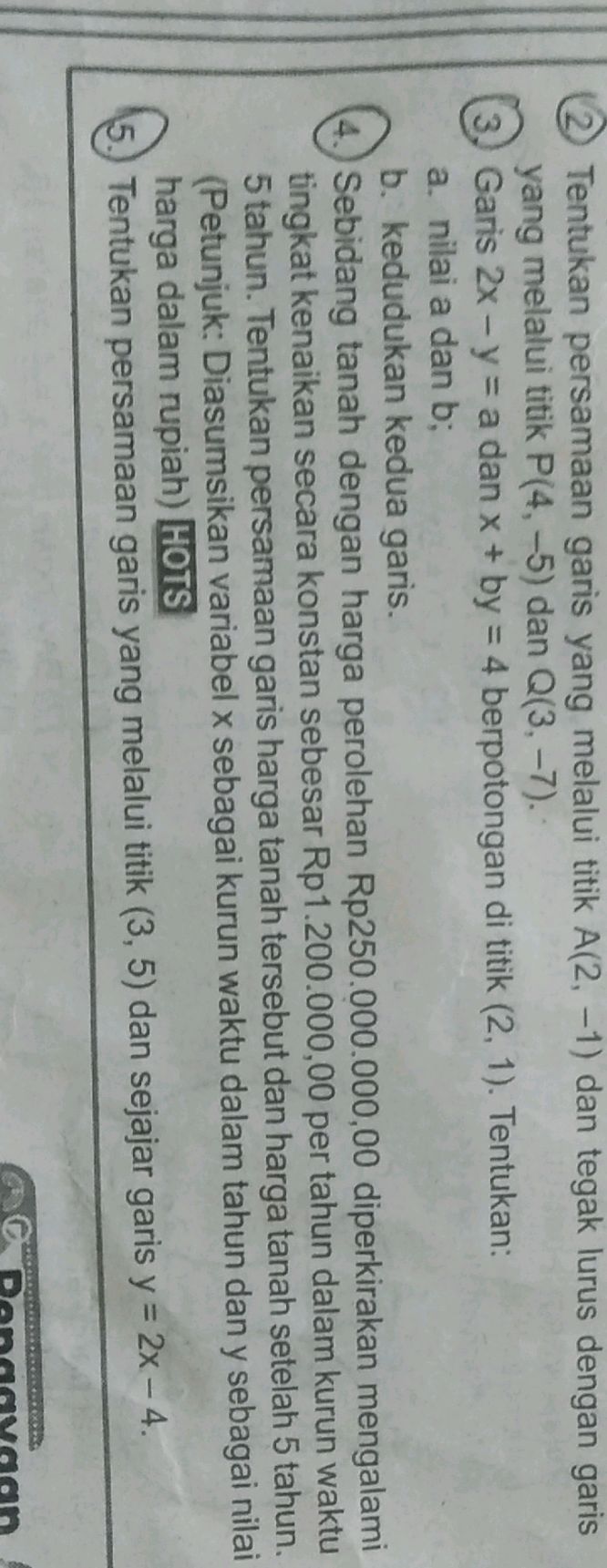 2. Tentukan persamaan garis yang melalui | StudyX