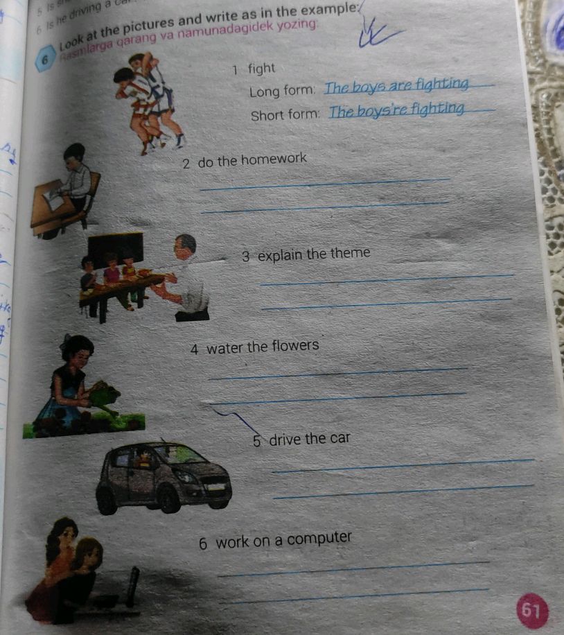 Look at the pictures and write as in the | StudyX
