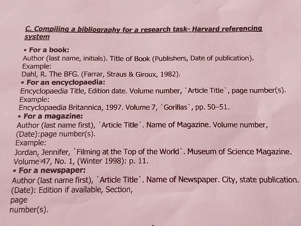 C. Compiling a bibliography for a research | StudyX