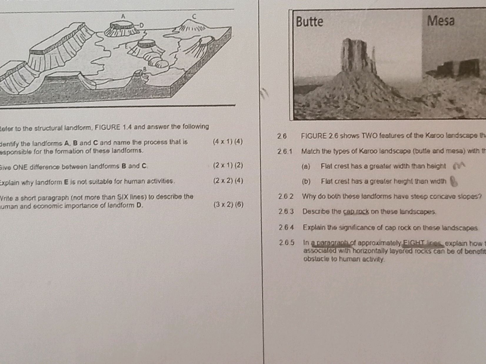 Refer to the structural landform, FIGURE 1.4 | StudyX