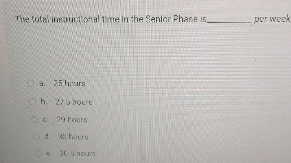 The total instructional time in the Senior | StudyX