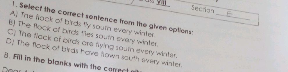 1. Select the correct sentence from the | StudyX