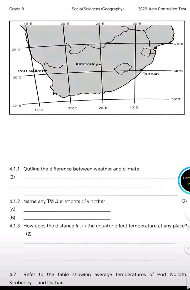4.1.1 Outline the difference between weather | StudyX
