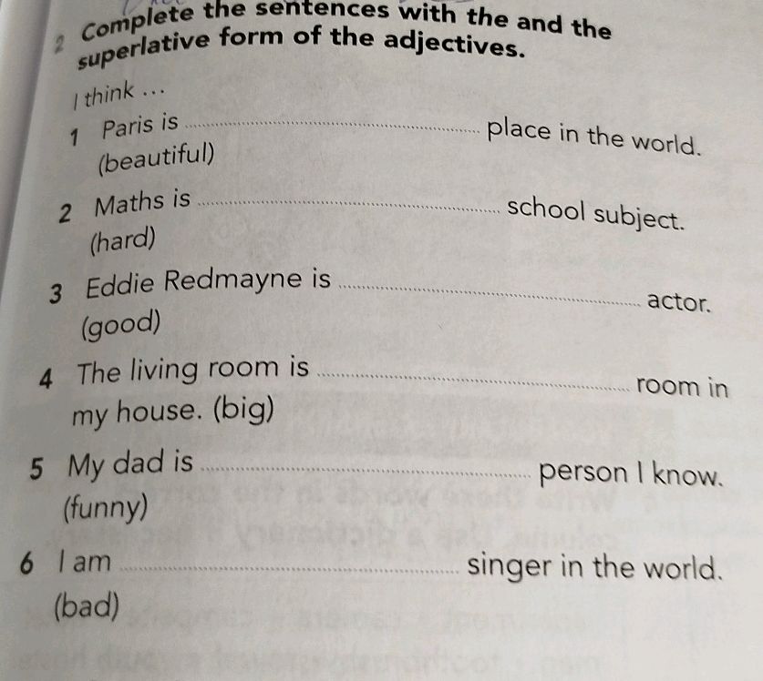 Complete the sentences with the and the | StudyX